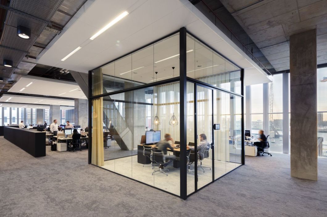 Demountable Glass Office Partition, Transparent Glass Partition with ...