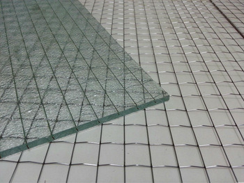 Polished 6mm Security Decorative Metal Mesh Laminated Wired Glass ...